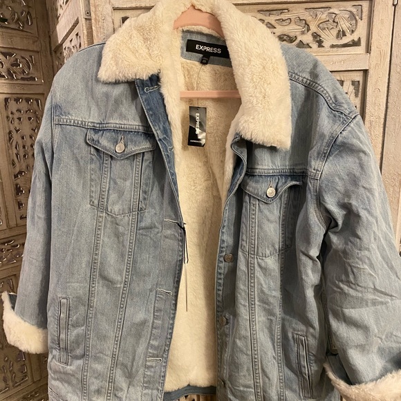 Express | Jackets & Coats | Comfy Fur Lined Denim Jacket | Poshmark